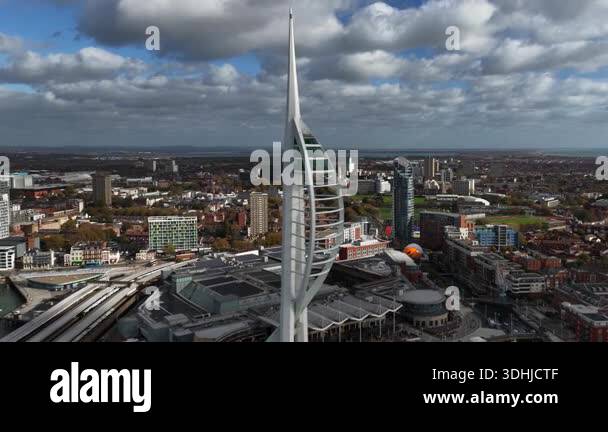 Iconic spinnaker tower dominating the portsmouth cityscape and harbour ...