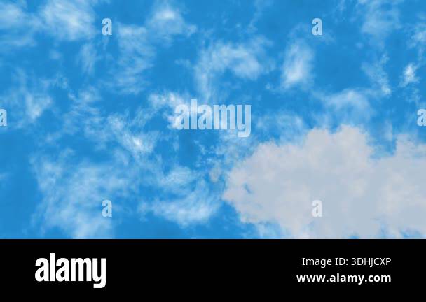 Realistic Clouds Moving Across Blue Sky Animation Stock Video Footage ...