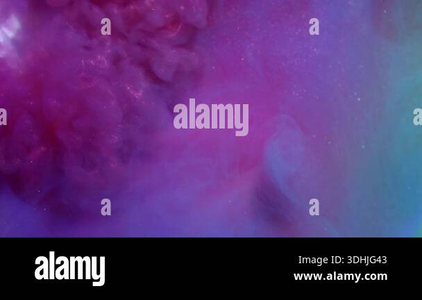 Glitter smoke. Sparkling ink. Purple violet shine liquid neon color ...