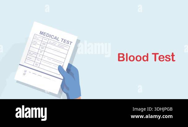Blood test landing page. Moving banner with top view of doctors medical ...
