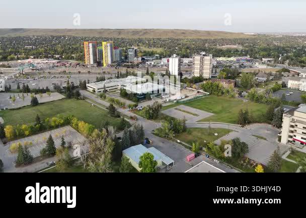 Aerial view of buildings on the University of Calgary campus Stock ...