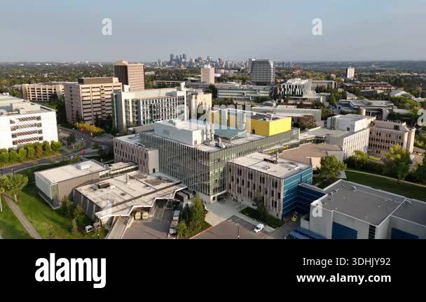 Aerial view of buildings on the University of Calgary campus Stock ...