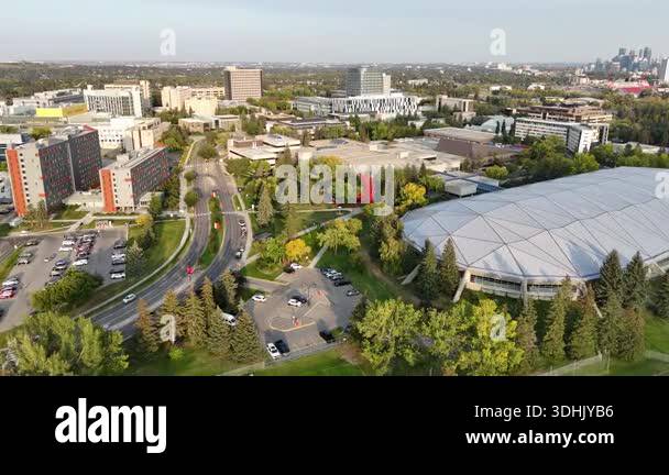Aerial view of buildings on the University of Calgary campus Stock ...