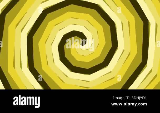 Abstract Yellow Spiral Pattern Hypnotic Motion Background Stock Video ...