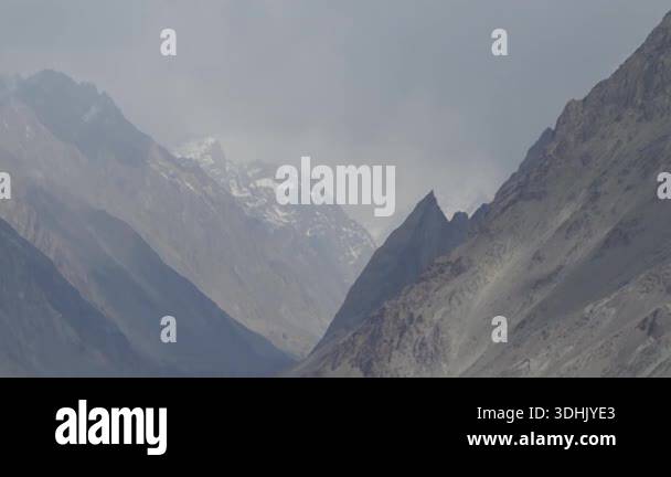 A breathtaking view of snow-capped peaks in the Karakoram Range ...