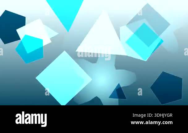 Abstract Geometric Shapes Floating in a Gradient Background Stock Video ...