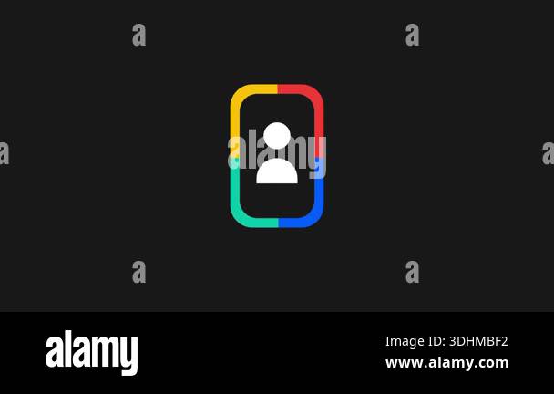 A small vertical rectangle with rounded corners features a colorful ...