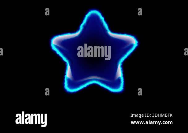 A soft glowing blue star with rounded points shines against a pitch ...