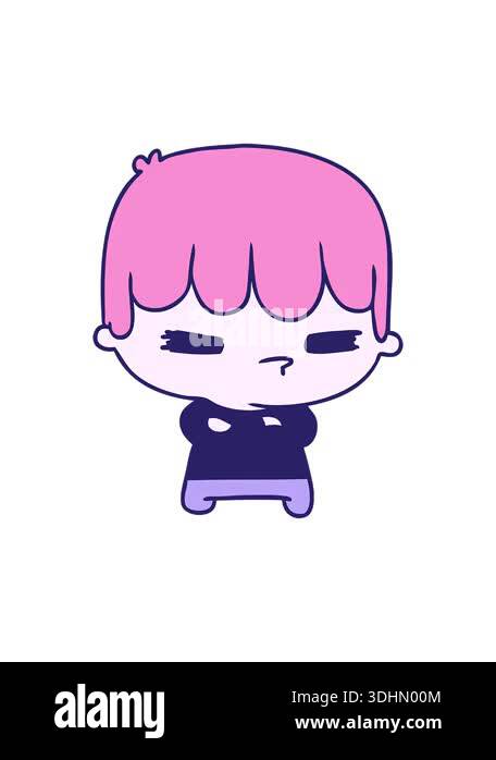 spinning motion animation of cartoon illustration of a kawaii cute ...