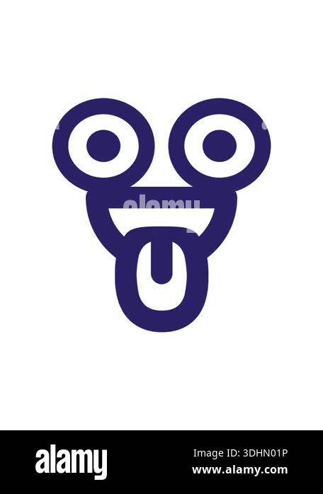 popping motion animation of crazy staring face icon Stock Video Footage ...