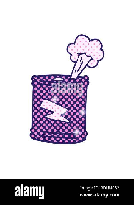 glitter effect animation of cartoon doodle fizzy drinks can Stock Video ...