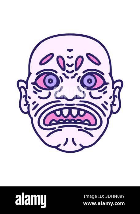 bobbing motion animation of a traditional folklore japanese character ...