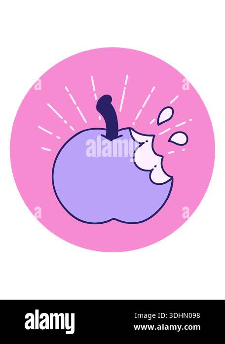 jiggle and pause animation of icon of a tattoo style bitten apple Stock ...
