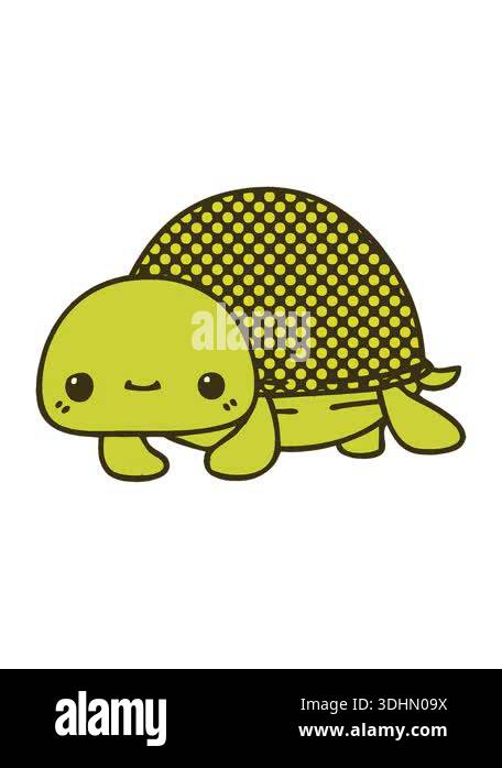 changing color animation of comic book style quirky cartoon turtle ...