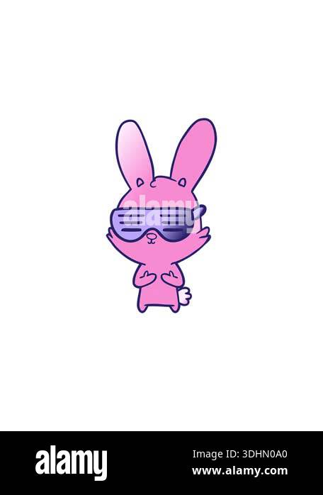 starburst effect animation of cute cartoon rabbit hand drawn Stock ...