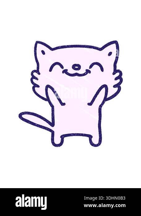 pressure popping animation of Cat Chalk Drawing illustration Stock ...