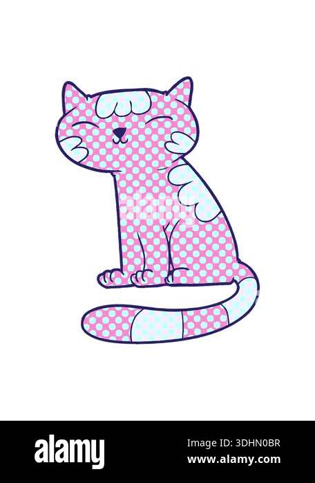 jiggle motion animation of retro cartoon cat character Stock Video ...