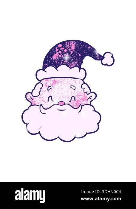 glitter effect animation of cartoon santa claus face Stock Video ...