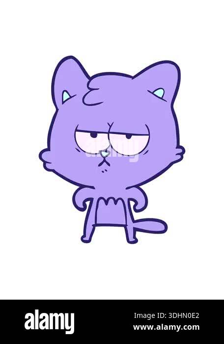 pixelize effect animation of bored cat Stock Video Footage - Alamy