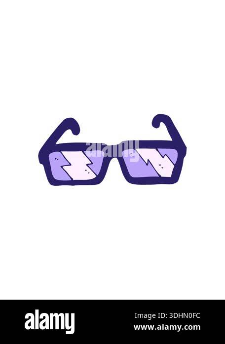 popping motion animation of cartoon spectacles Stock Video Footage - Alamy