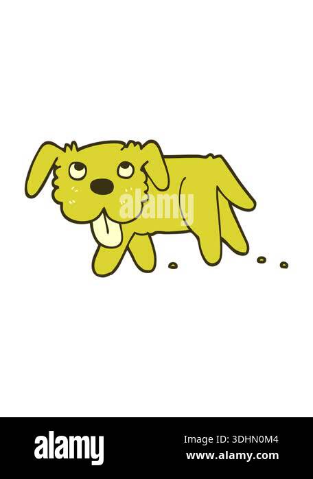 changing color animation of doodle style cartoon happy dog Stock Video ...