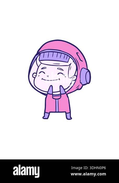 popping motion animation of a happy cartoon astronaut Stock Video ...