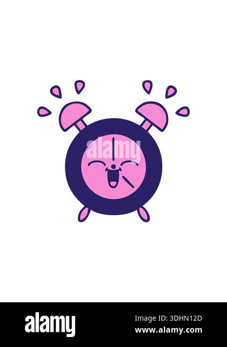 popping motion animation of cute cartoon of a alarm clock Stock Video ...