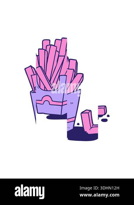 splitting motion animation of junk food fries Stock Video Footage - Alamy