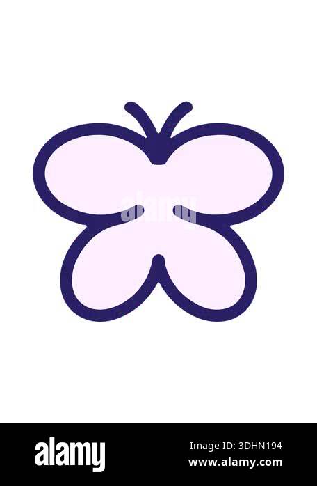 pixelize effect animation of simple and bold butterfly cartoon Stock ...