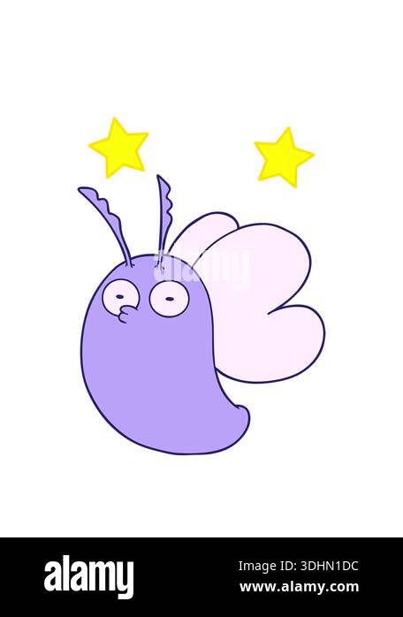 spinning stars animation of cartoon butterfly image Stock Video Footage ...