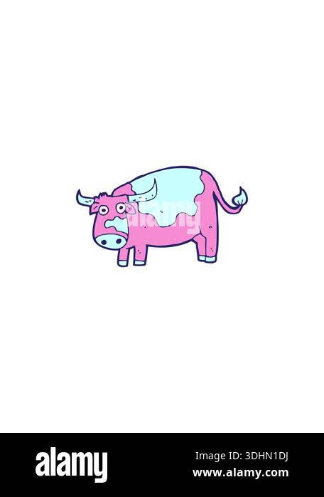 sales flash animation of cartoon cow drawing Stock Video Footage - Alamy