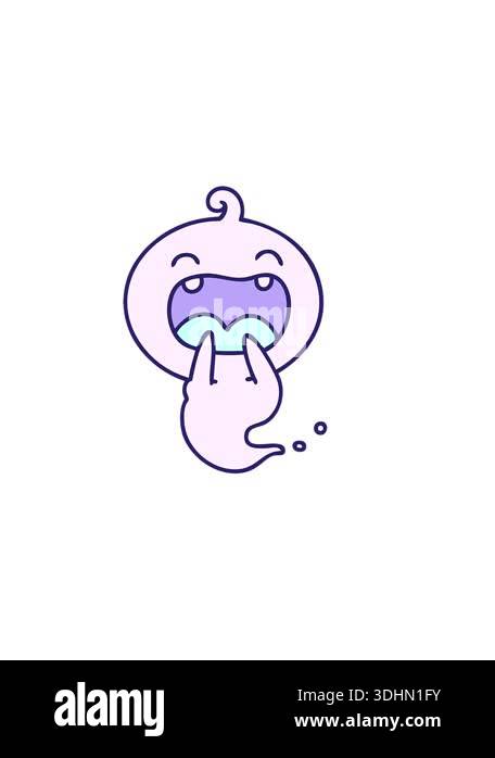 horizontally vibrating animation of cartoon of a cute halloween ghost ...