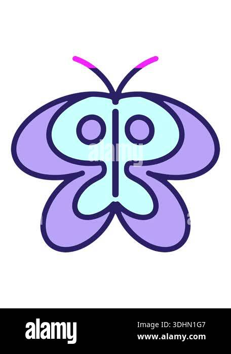 power up animation of simple and cute butterfly drawing Stock Video ...