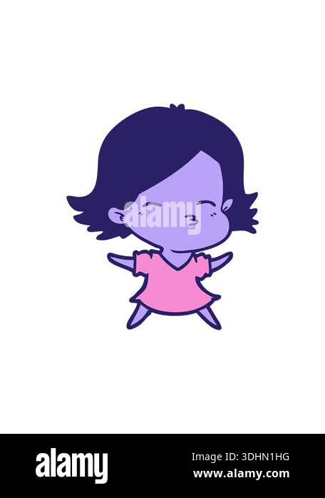 radioactive glowing animation of cartoon character woman in neon Stock ...