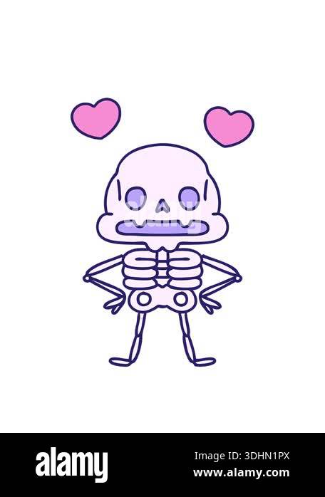 spinning hearts animation of cartoon spooky skeleton of unparalleled ...