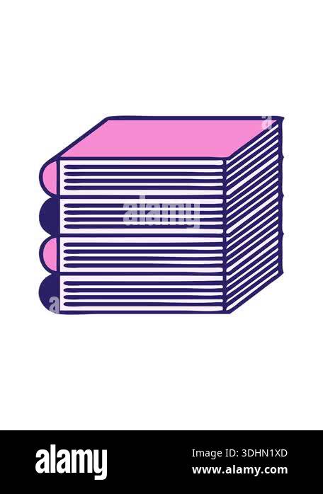 pressure popping animation of cute cartoon of a stack of books Stock ...