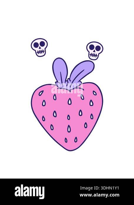 spinning skulls animation of hand drawn cartoon doodle of a fresh ...