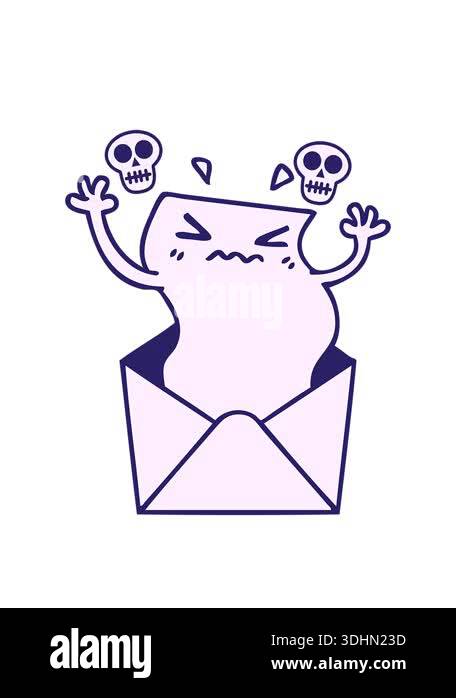 spinning skulls animation of hand drawn quirky cartoon letter and ...