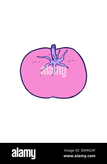 attention grabbing animation of hand drawn cartoon tomato Stock Video ...