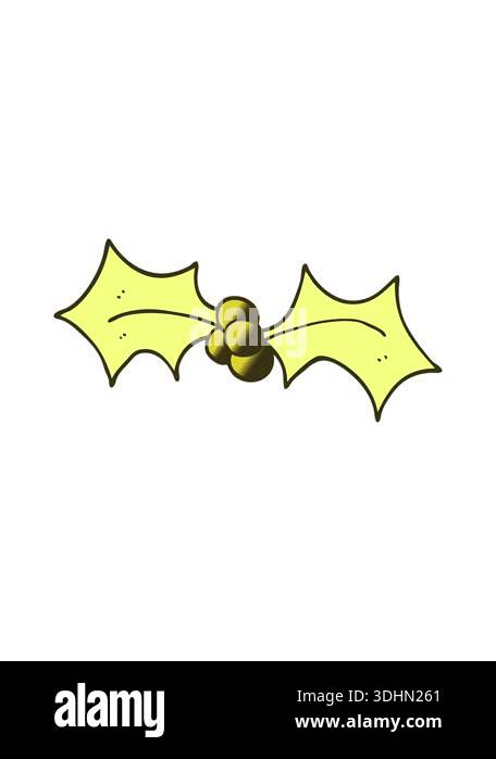 changing color animation of cartoon drawing of a christmas holly Stock ...