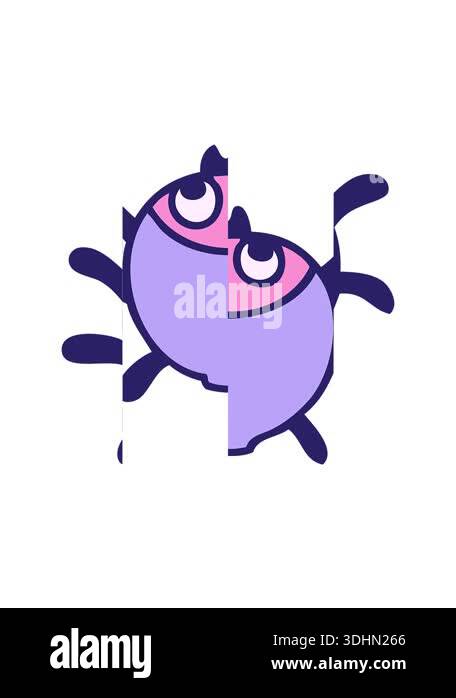 splitting motion animation of hand drawn quirky cartoon beetle Stock ...