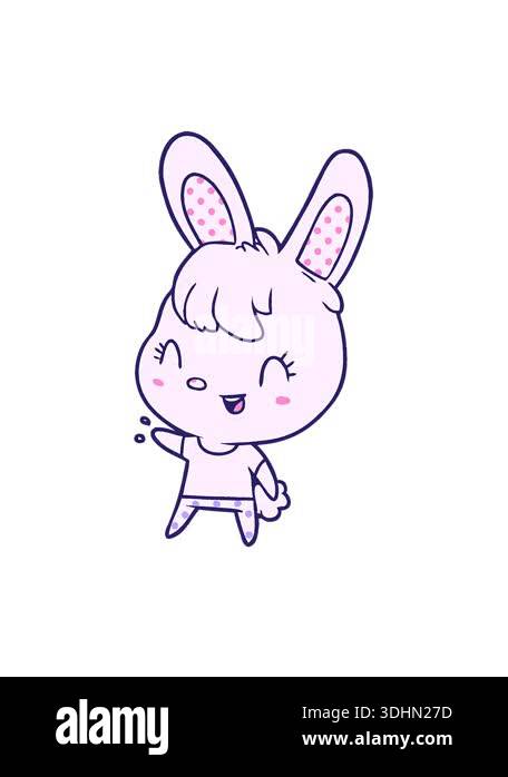 jiggle motion animation of cute cartoon rabbit image Stock Video ...