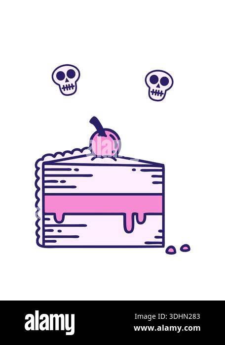 spinning skulls animation of tattoo in traditional style of a slice of ...