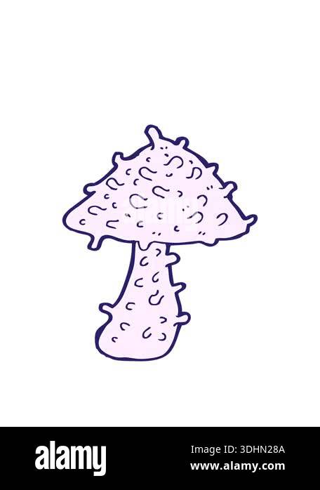 bobbing motion animation of cartoon drawing of a mushroom Stock Video ...