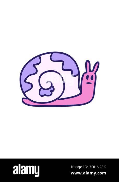 popping motion animation of hand drawn quirky cartoon snail Stock Video ...