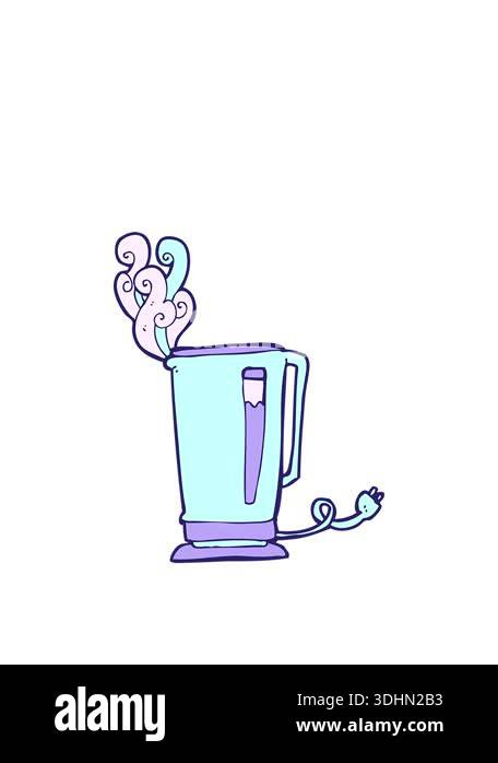 stretching up animation of cartoon drawing of kettle Stock Video ...