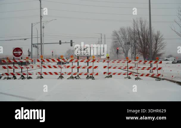 Road closure safety signs Stock Videos & Footage - HD and 4K Video ...