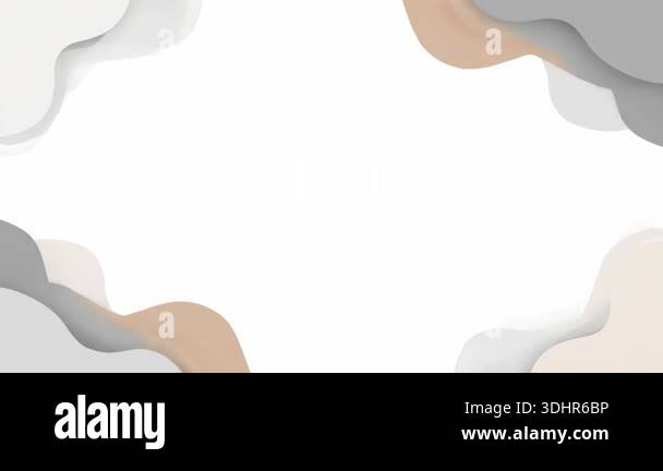 Soft beige and gray abstract shapes frame a bright white center space ...