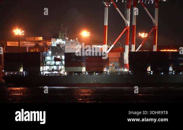 Tokyo container terminal night view 2024 Stock Video Footage - Alamy