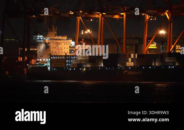 Tokyo container terminal night view 2024 Stock Video Footage - Alamy
